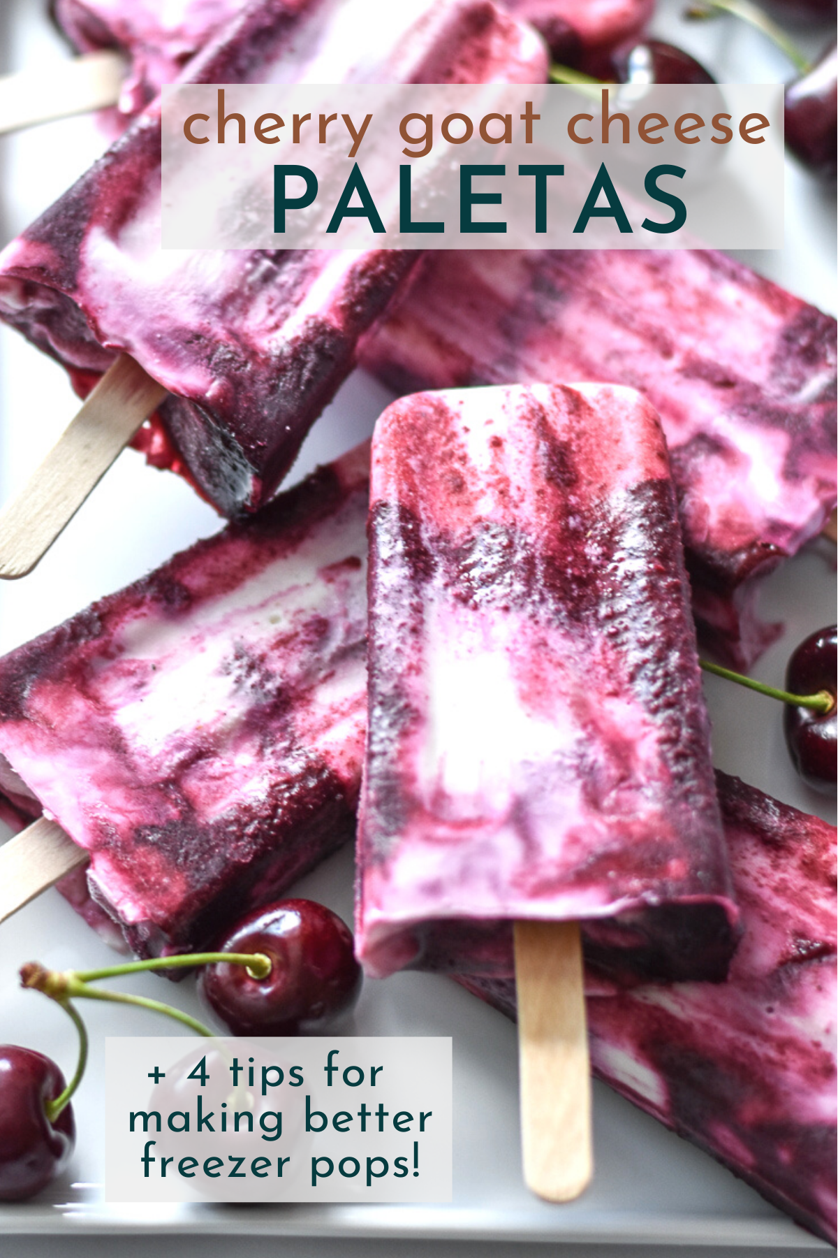 Cherry Goat Cheese Paletas - Healthyish Appetite